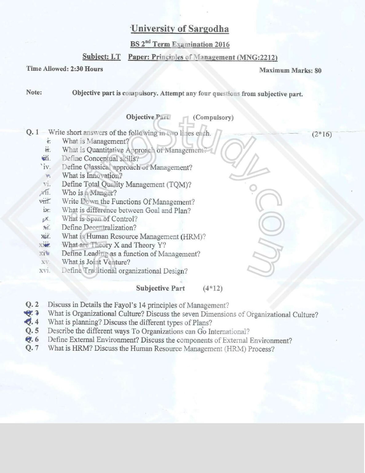 Principles of Management - Shining Study